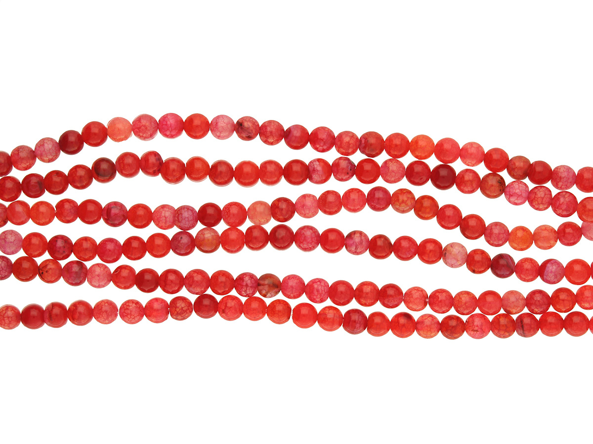 Agat smoczy / kula / 6mm / czerwony / sznur / 60szt / 19,99 zł / X0405 ...