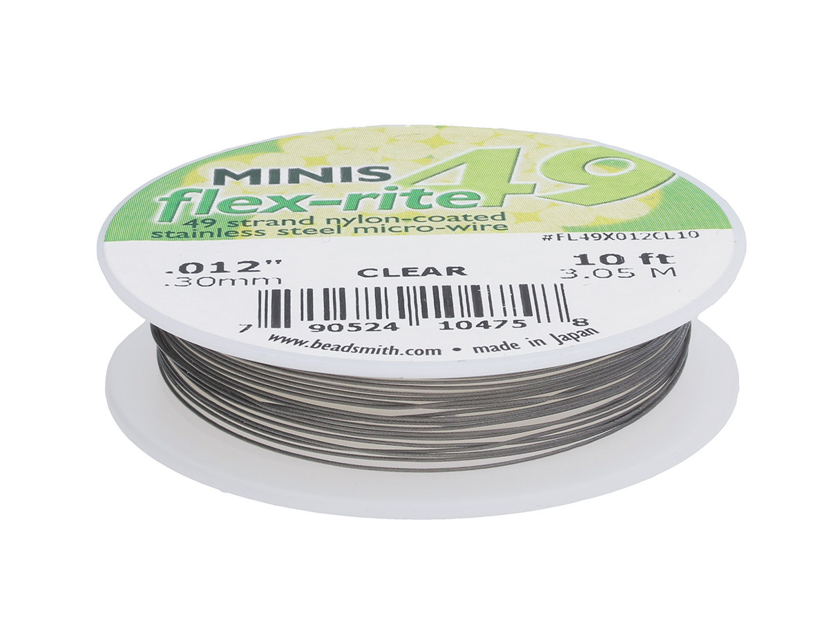 BEADSMITH™ / drut flex-rite 49 / stal chirurgiczna / 0.30mm / Crystal / 3m