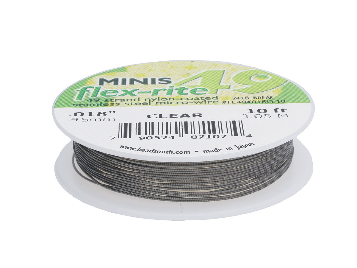 BEADSMITH™ / drut flex-rite 49 / stal chirurgiczna / 0.45mm / Crystal / 3m