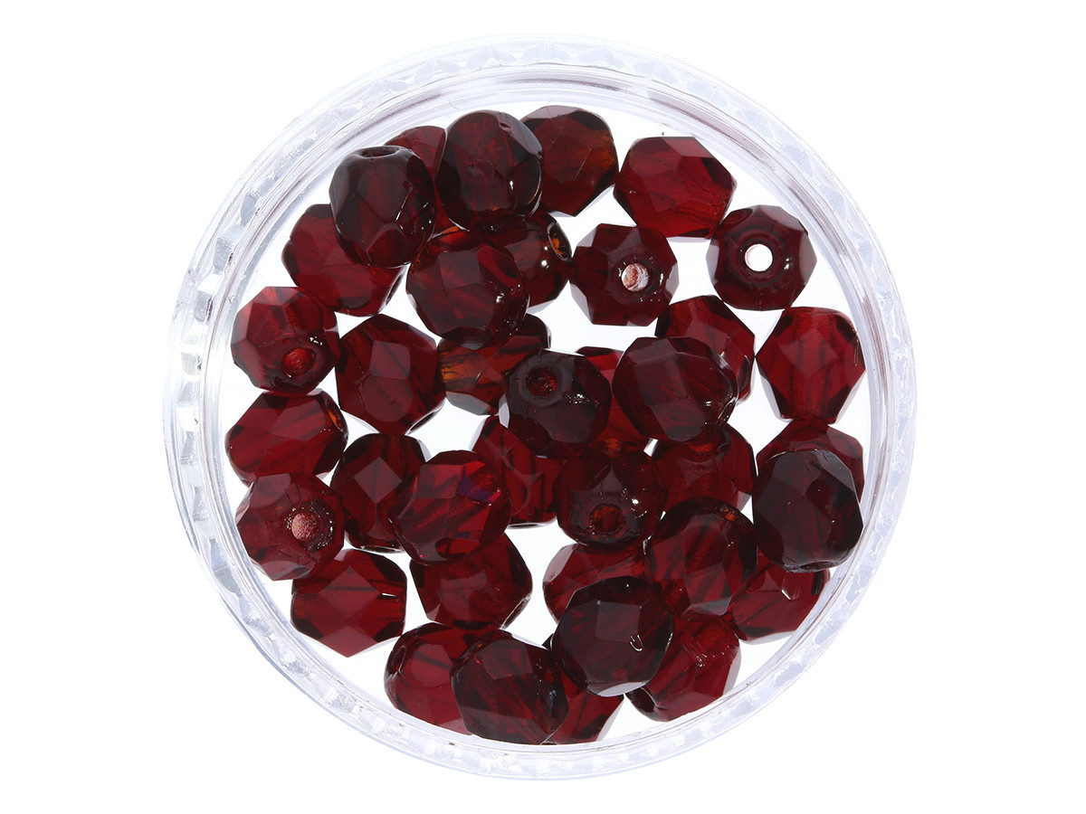 Firepolish™ / 3mm / Transparent / Garnet / 40szt
