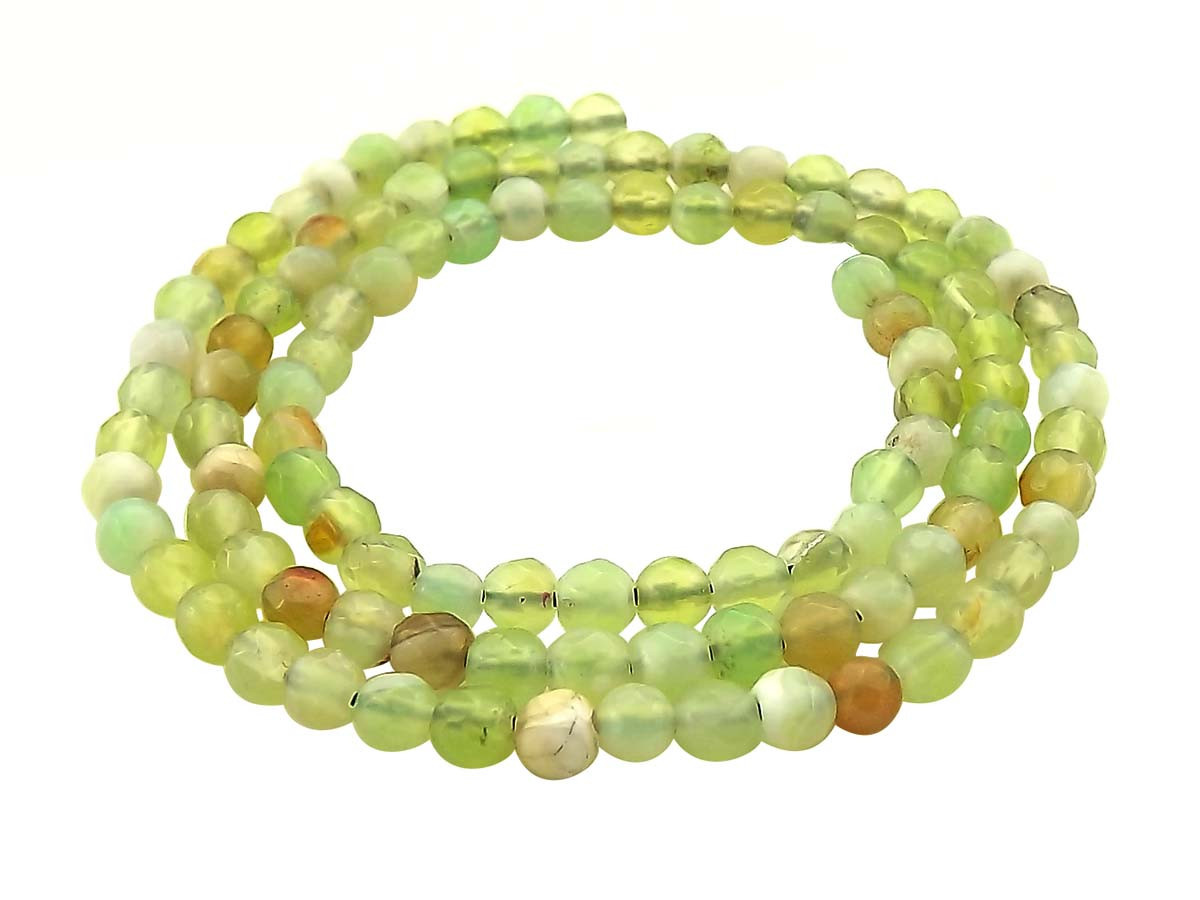 Kamień naturalny, agat, fasetowany / zielony / kula / 8mm / otwór 1mm ...